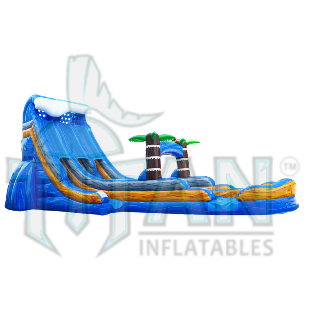 22 foot Blue Plummet XL Double Lane Slide | TitanInflatables.com ...